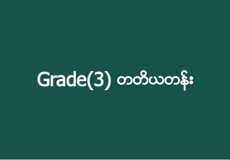 Grade 3 Education | Myanmar Tech Press