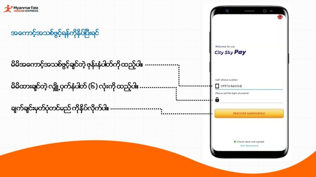 Myanmar Fast Express Application, currently a popular delivery service ...